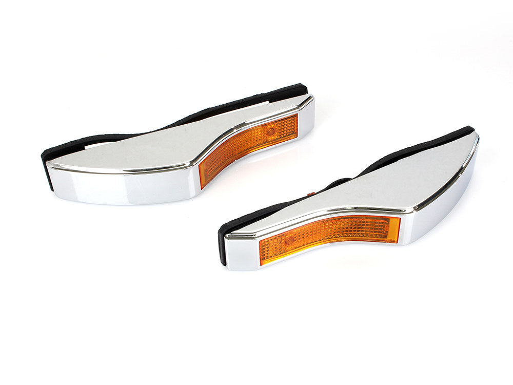 Strut Mount Turn Signal with Amber Lens – Chrome. – Rogue Customs NZ